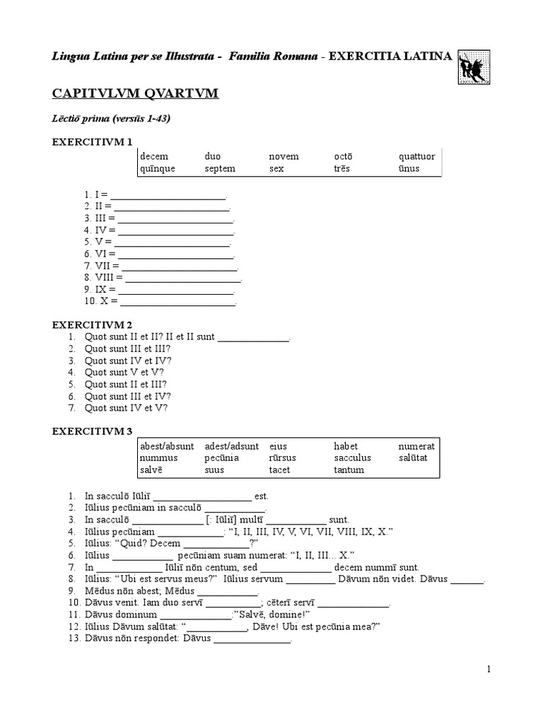 Exercitia Latina 4 | PDF