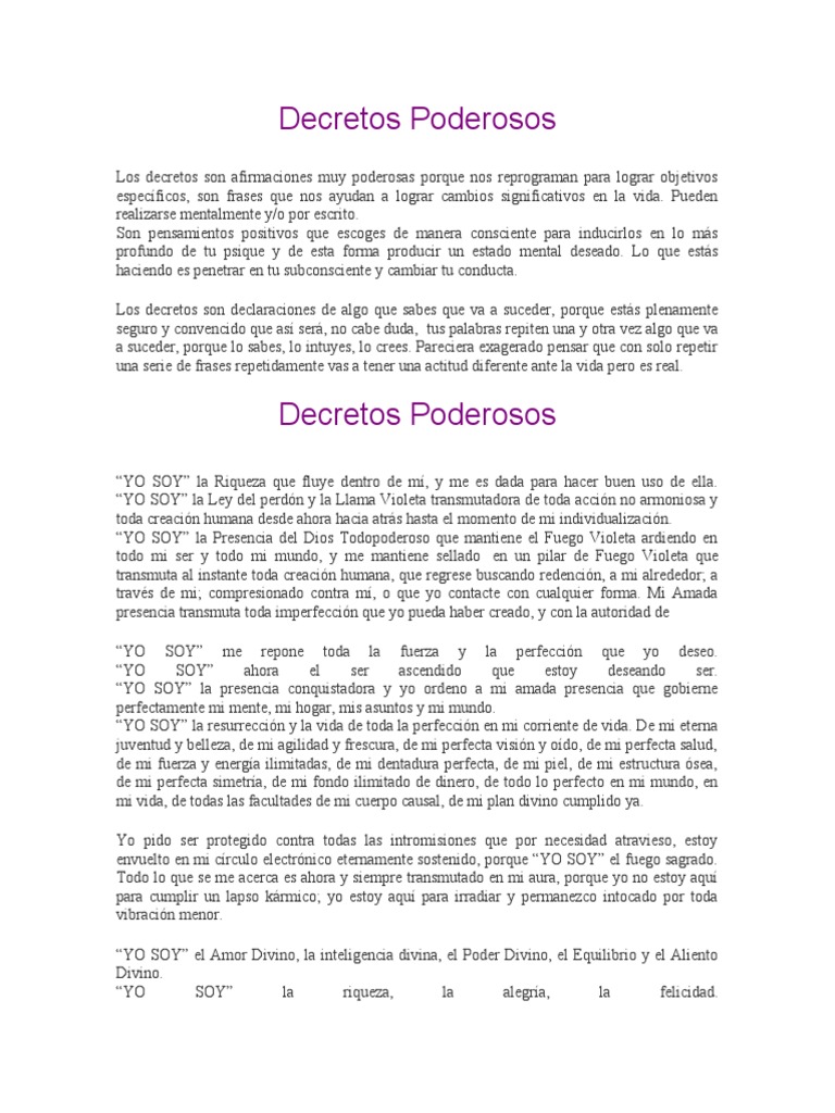 Decretos Poderosos | PDF | Religión y creencia | Sicología