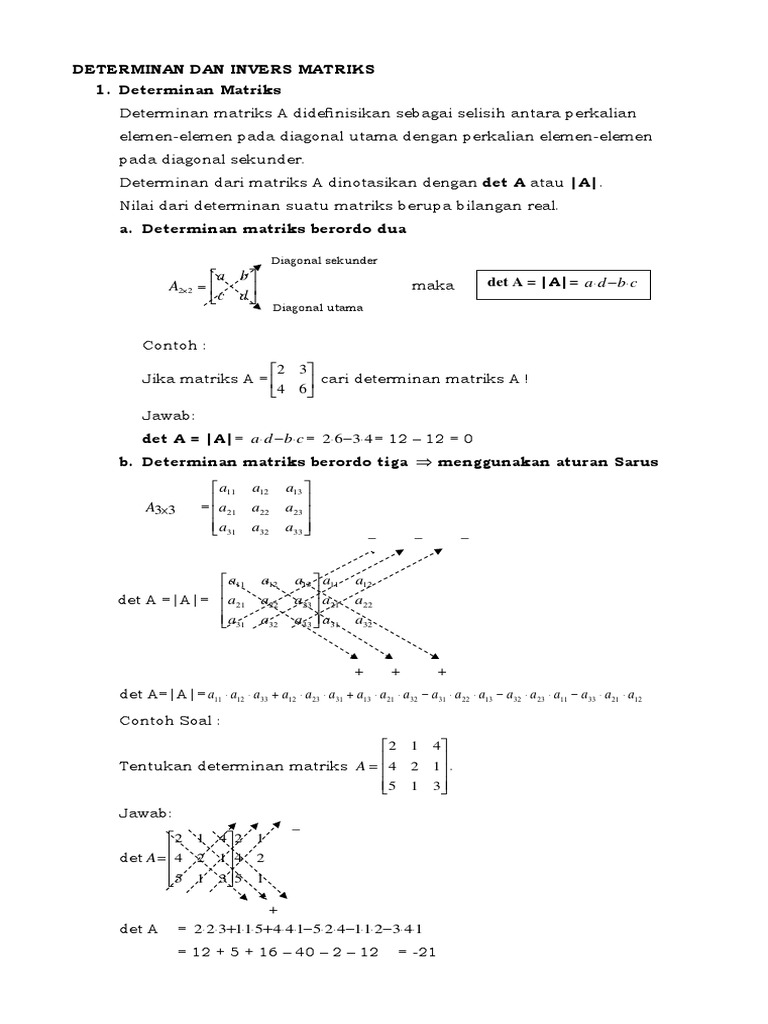 Determinan Dan Invers Matriks | PDF