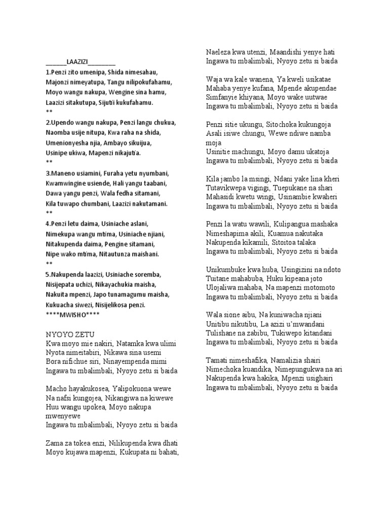 LAAZIZI Mashairi | PDF