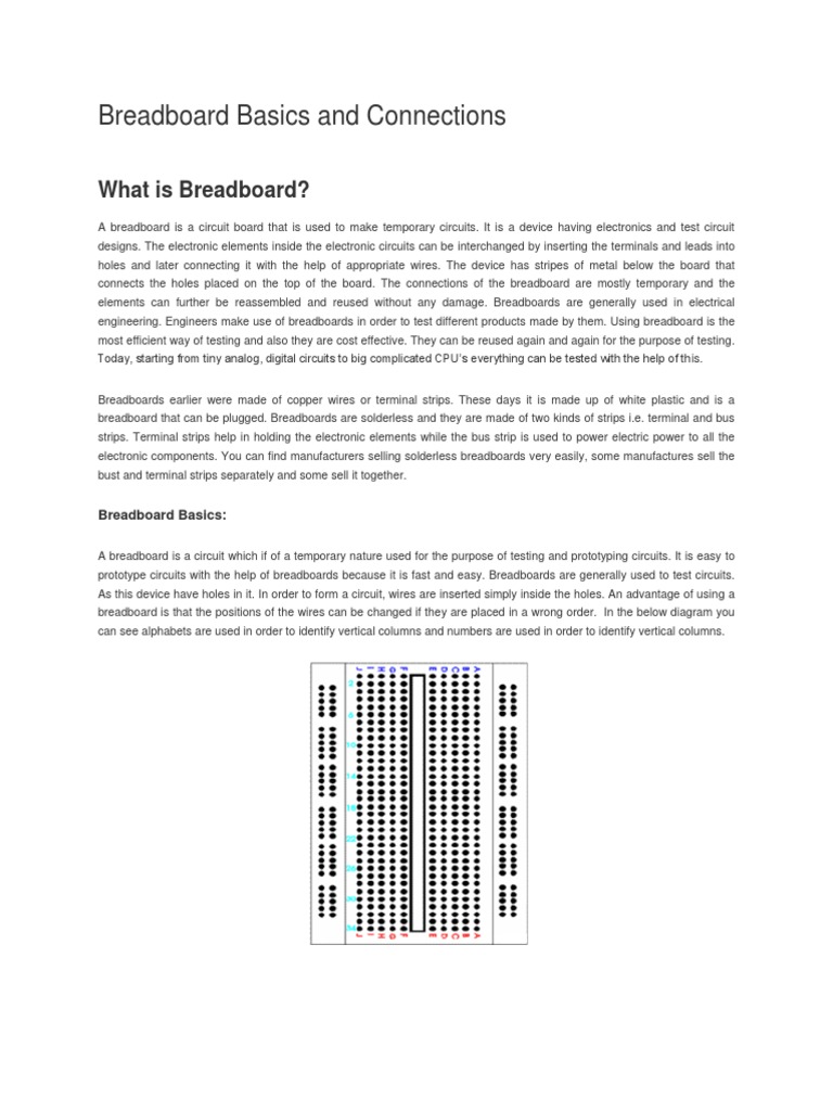 Breadboard Basics and Connections | PDF