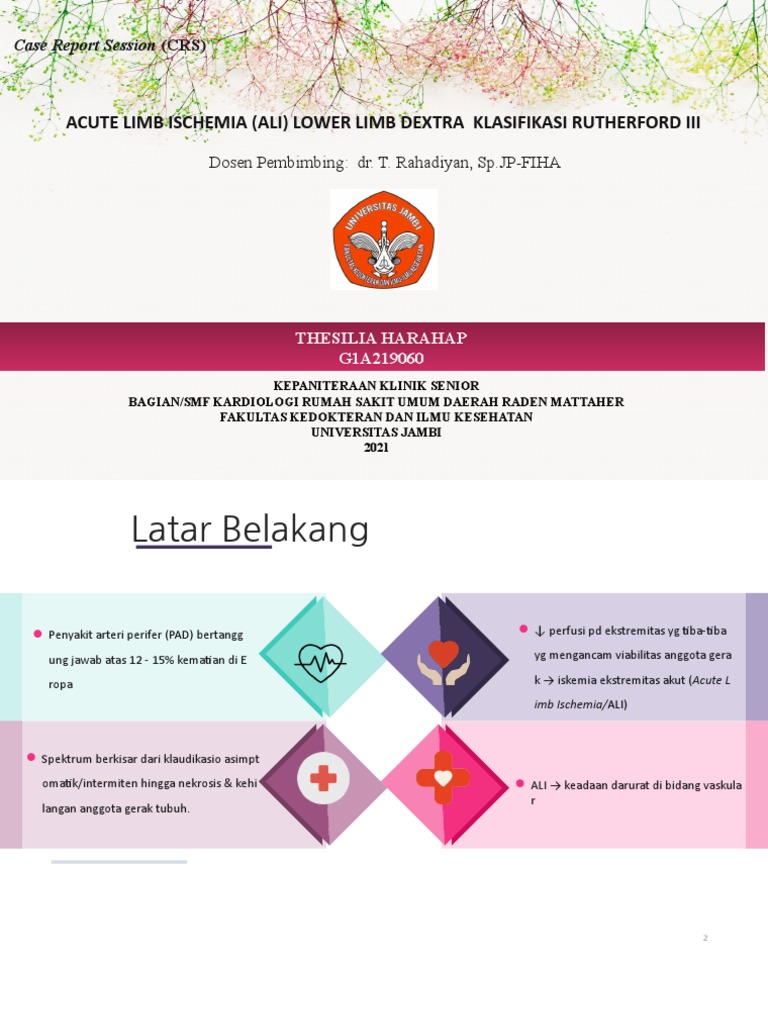 Akut Limb Ischemia (ALI) Lower Limb Dextra Klasifikasi Rutherford III | PDF