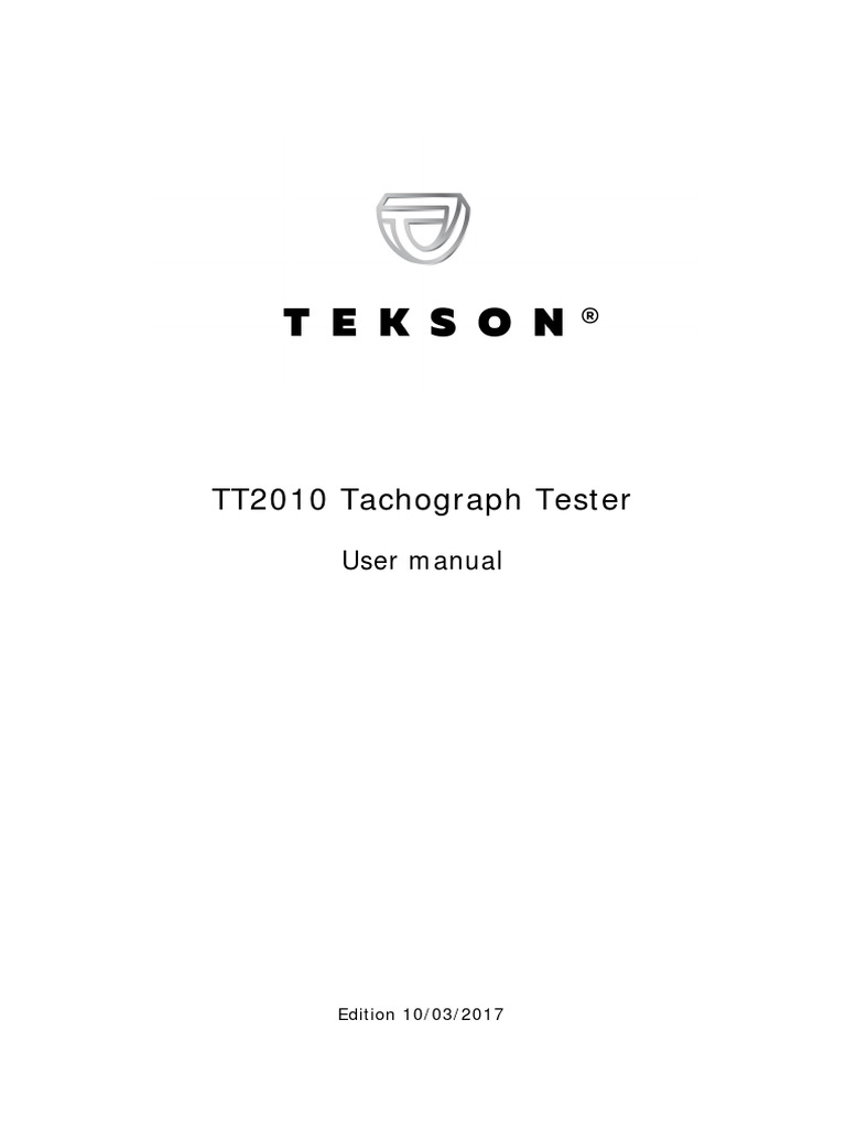 TT2010 Tachograph Tester: User Manual | PDF | Rechargeable Battery ...