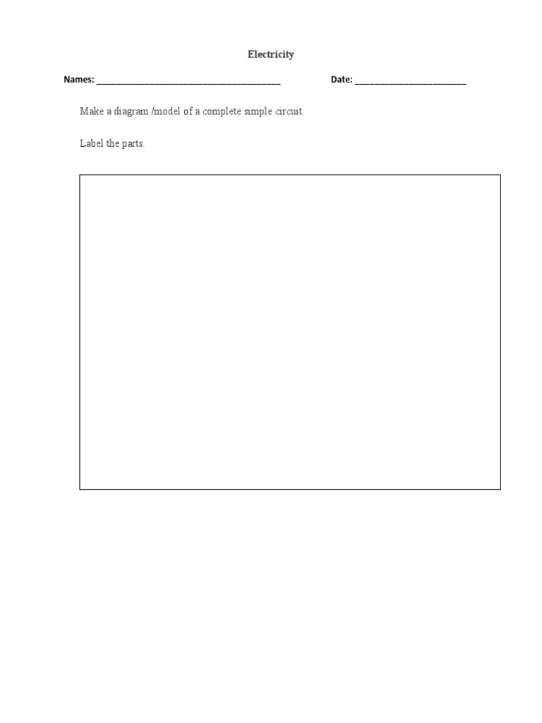 Make A Diagram /model of A Complete Simple Circuit. Label The Parts | PDF