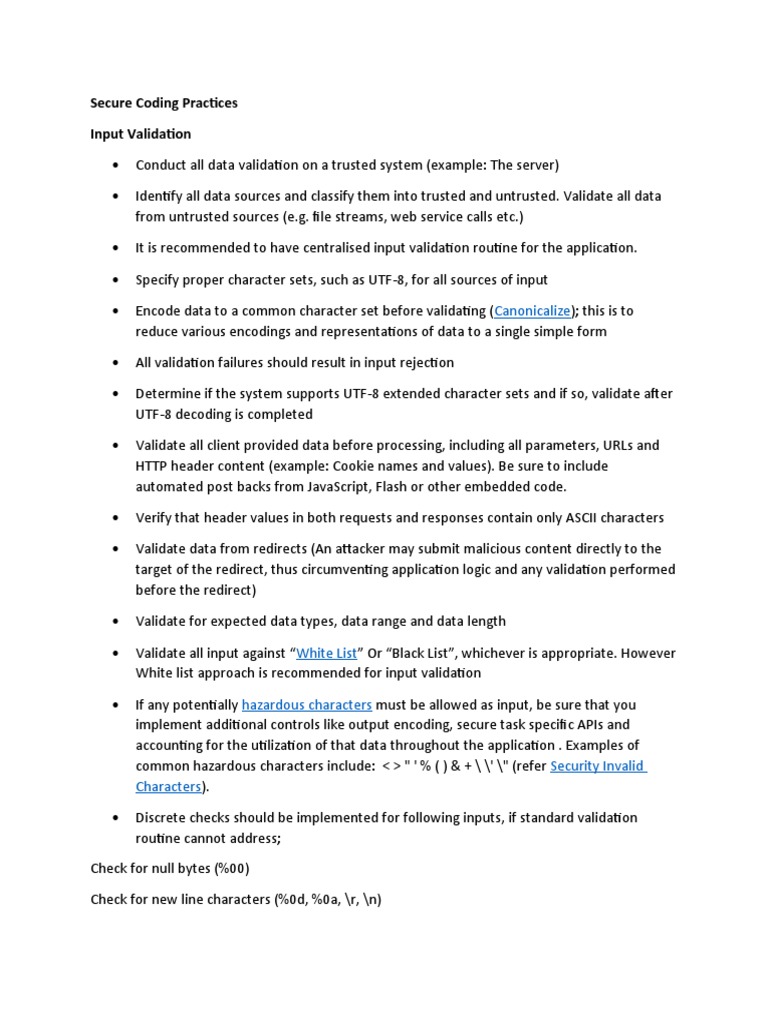 Secure Coding Practices | PDF | Password | Transport Layer Security
