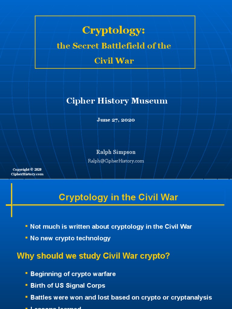 Cryptology: The Secret Battlefield of The Civil War | PDF | Wars Of ...