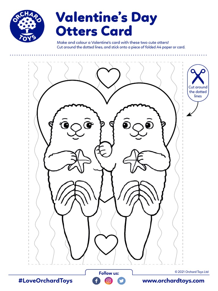 Otter Valentine's Day Card Craft | PDF