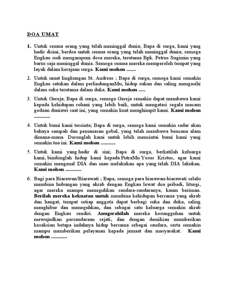 Doa Umat | PDF