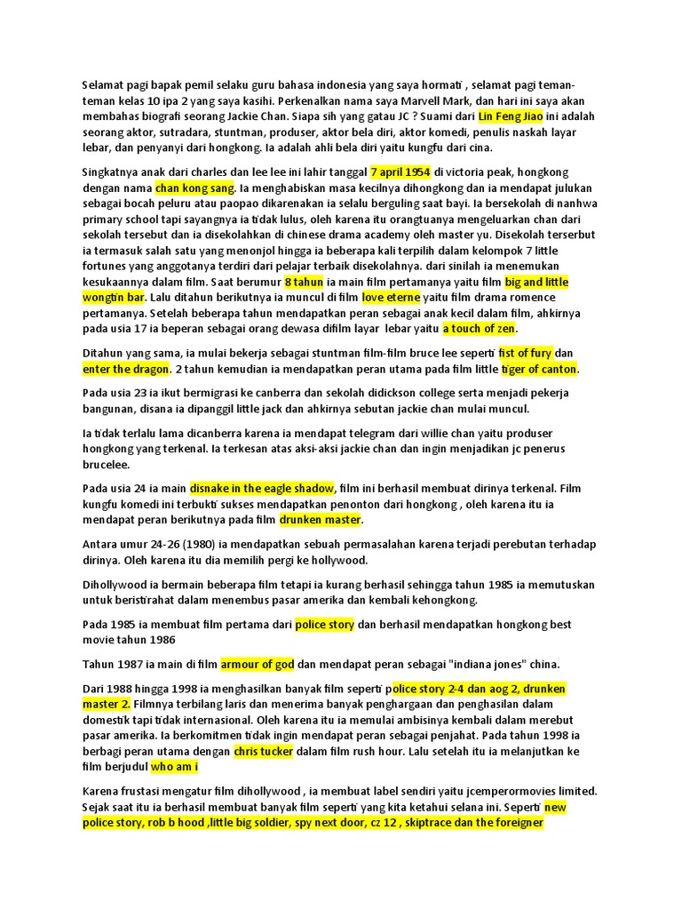 Pidato Biografi Outline | PDF