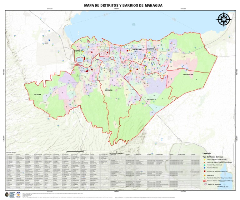 Mapa Politico Administrativo Distrital de Managua | PDF