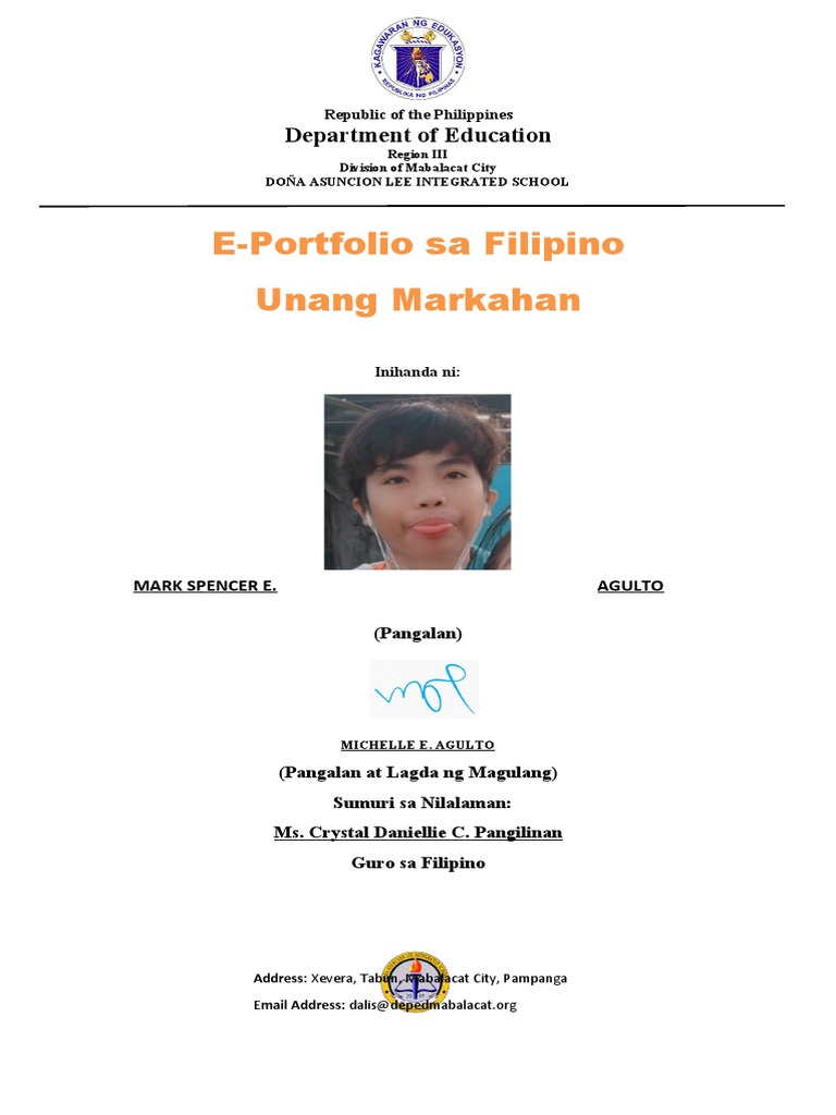 Filipino Student E-Portfolio | PDF | Philippines