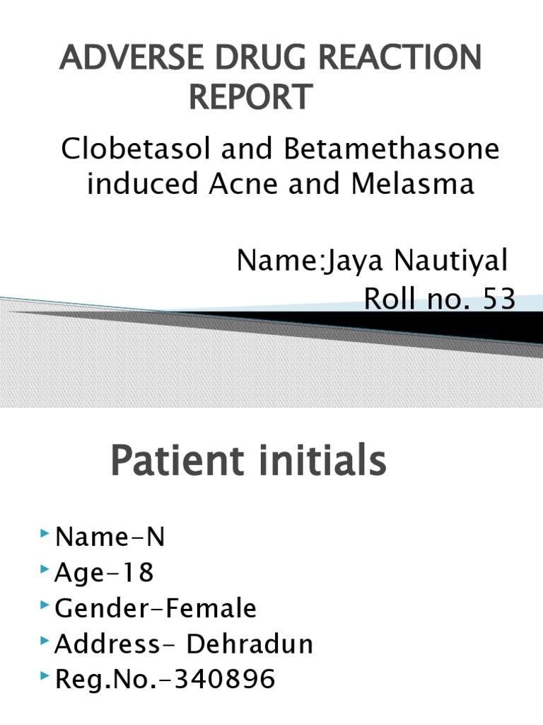 Adverse Drug Reaction: Clobetasol and Betamethasone Induced Acne and ...