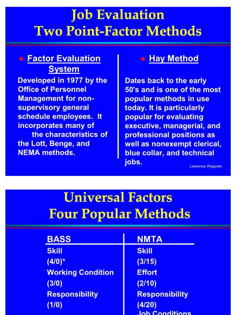 Job Evaluation System: A Comparison | PDF | Evaluation | Psychological ...