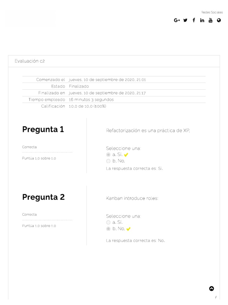 Evaluación c2 Metodologias Agiles GERENCIA de PROYECTOS | PDF