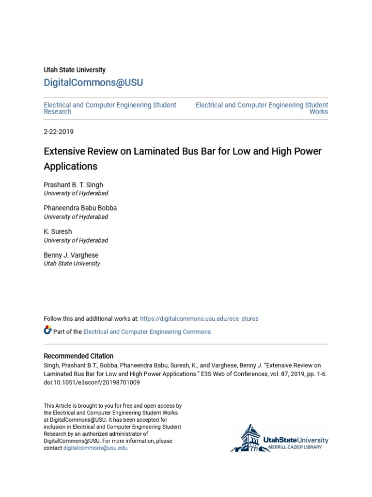 Extensive Review On Laminated Bus Bar For Low and High Power Appl | PDF ...