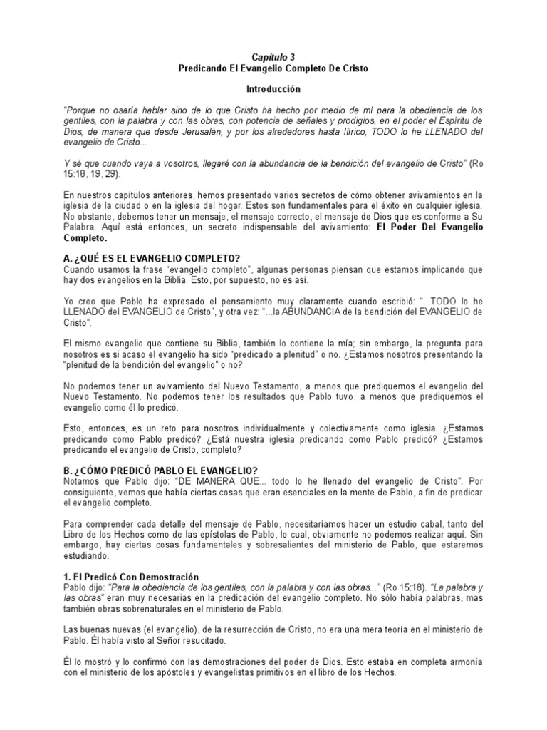 Predicando el Evangelio Completo de Cristo | PDF | Pablo el apóstol ...
