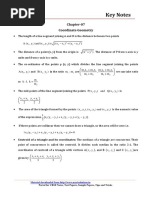 Coordinate Geometry Formula Sheet Class10 | PDF
