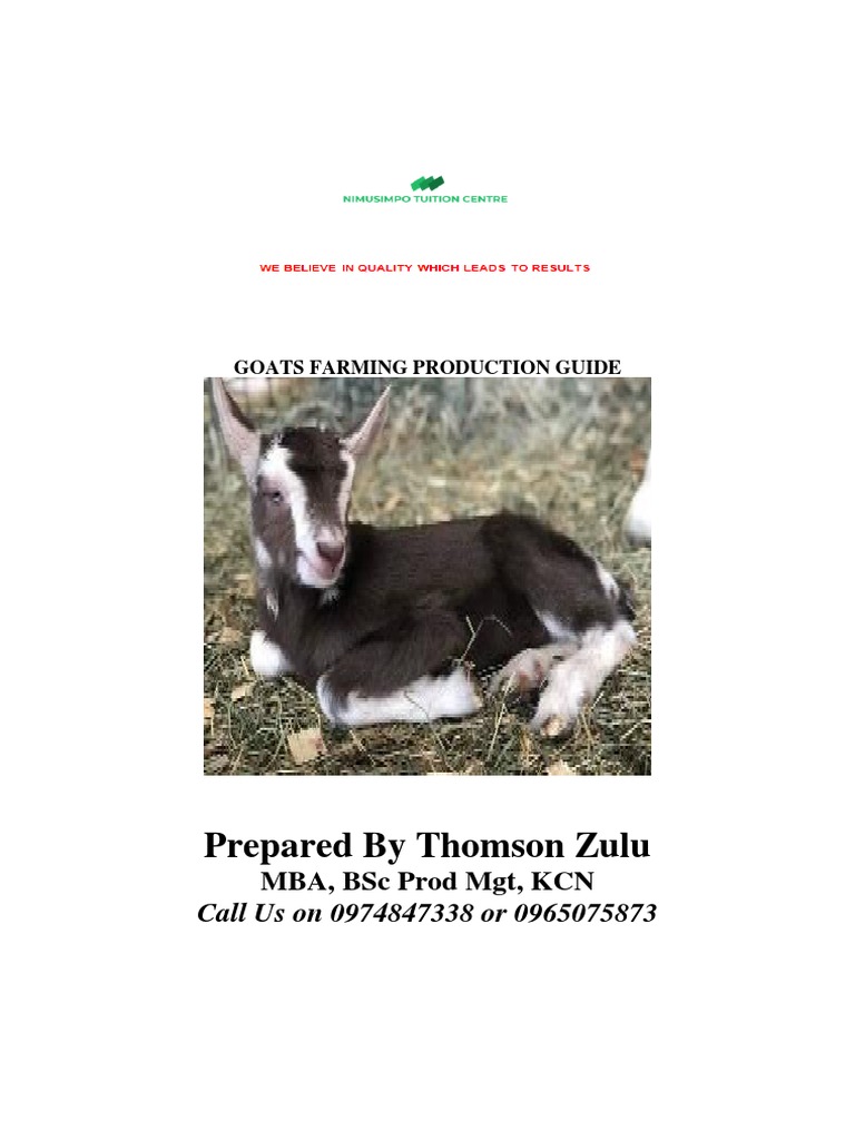 Goats Farming Production Guide Thomson Zulu | PDF | Goat | Livestock