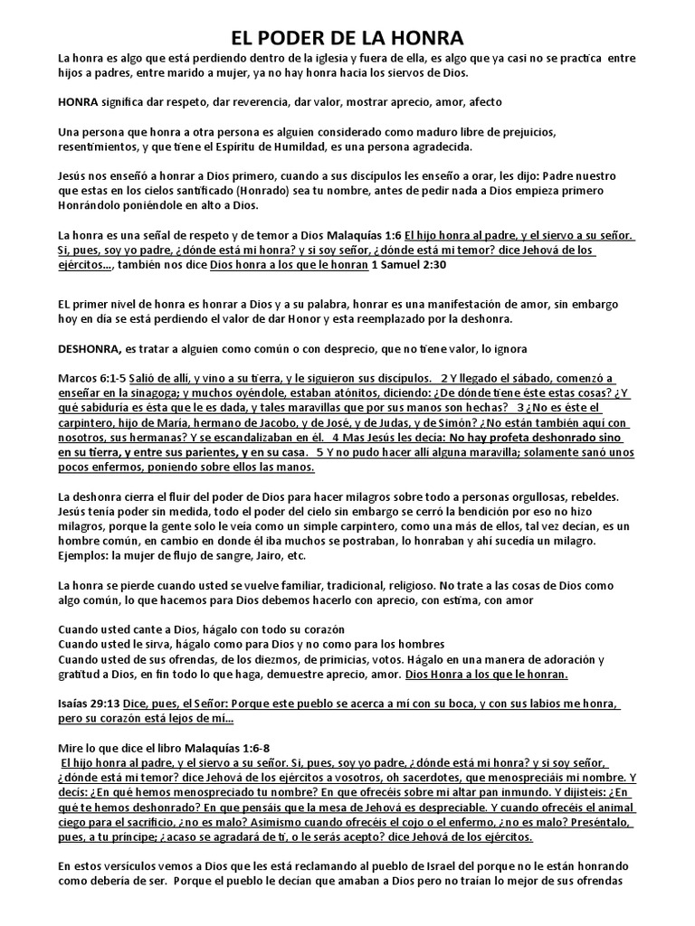 El Poder de La Honra | Descargar gratis PDF | Jacob | Amor