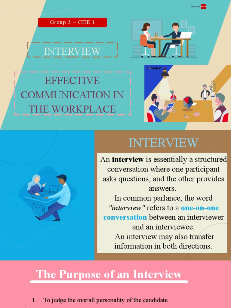 GROUP 3 Interview and Effective Communication in The Workplace CHE1 ...