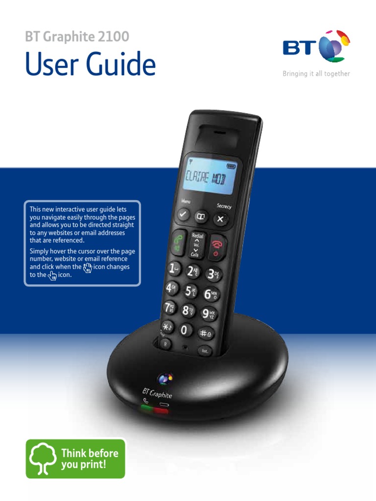 BT Graphite 2100 User Guide | PDF | Ac Power Plugs And Sockets ...