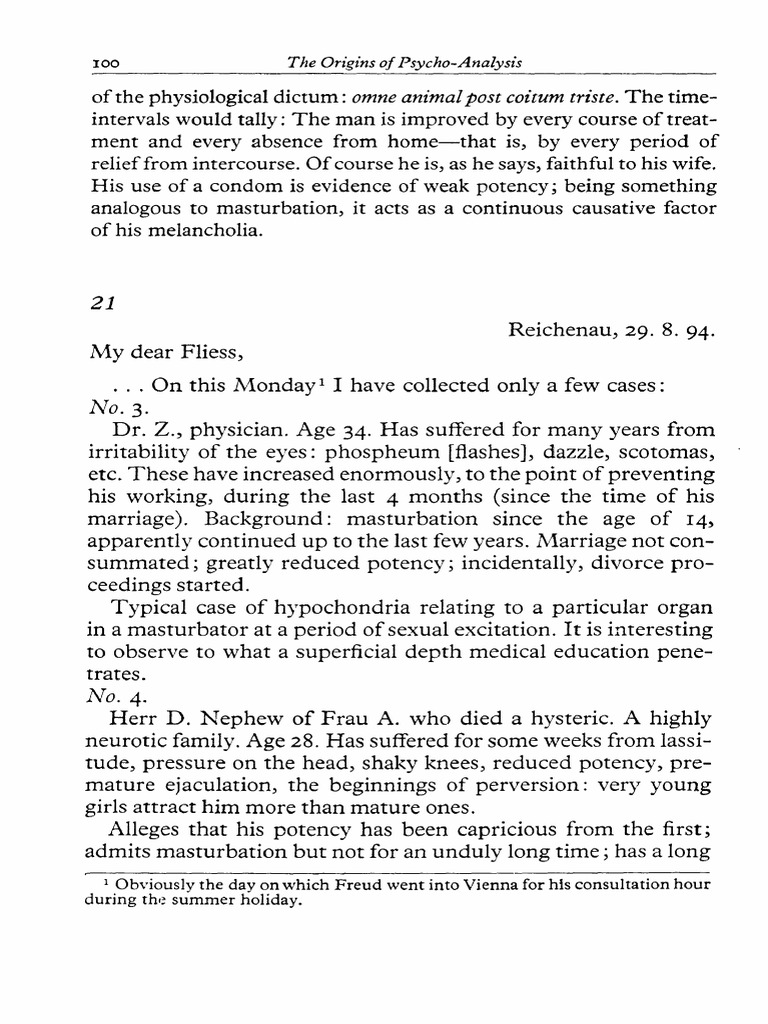 Freud Origins of Psychoanalysis Letters To Fliess Part 4 | PDF | Libido ...