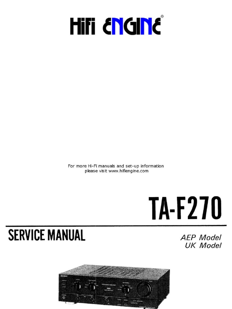 Hfe Sony Ta-F270 Service | PDF