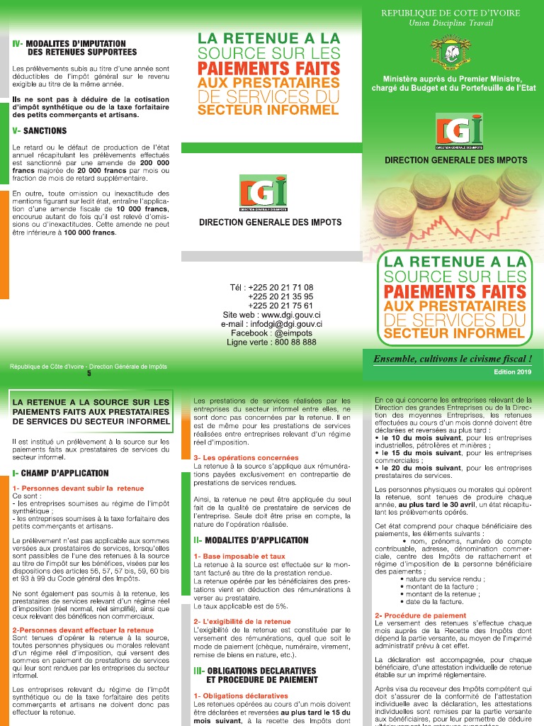 Depliant - RETENUE A LA SOURCE | PDF