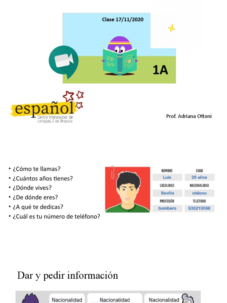 Dar Informacion Personal - Clase ELE | PDF