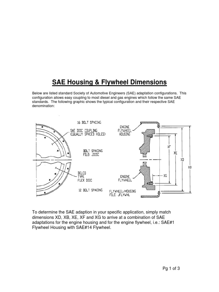 SAE Housing and Flywheel Sizes | PDF | Engines | Rotating Machines