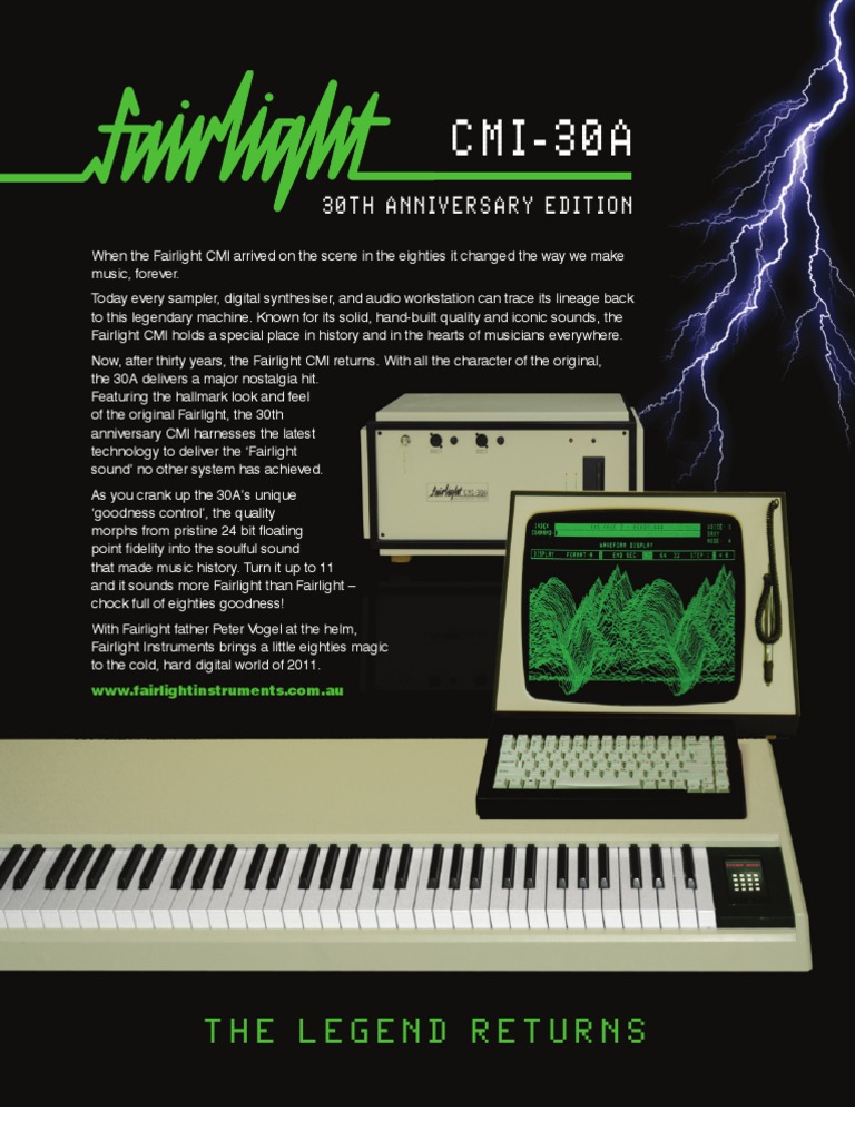 Fairlight CMI-30A Flyer Feb2011 | PDF | Computer Monitor | Synthesizer