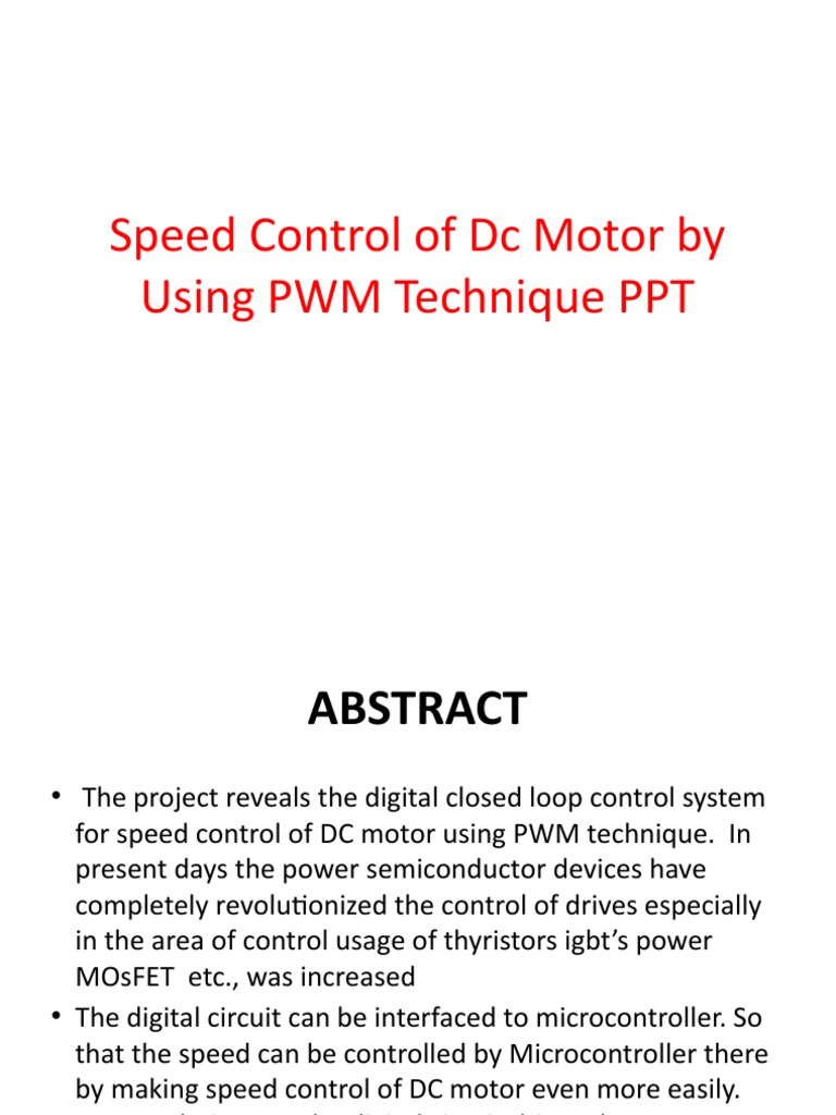 DC Motor Speed Control via PWM | PDF | Electrical Components | Computer ...
