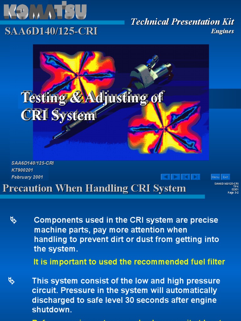 Testing & Adjusting of CRI System Testing & Adjusting of CRI System ...