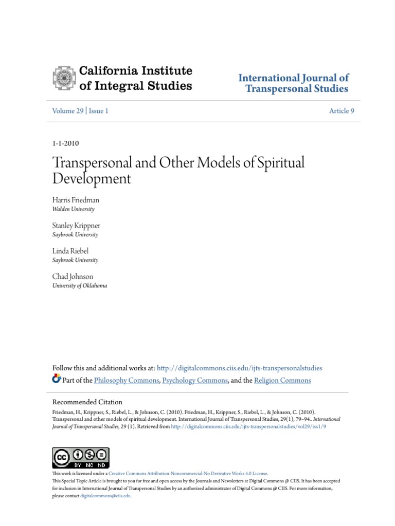 Transpersonal and Other Models of Spiritual Development | PDF | Chakra ...