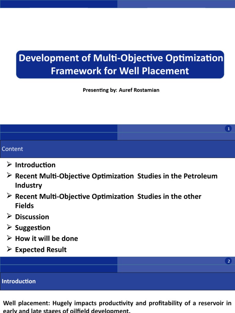 Development of Multi-Objective Optimization Framework For Well Placement | PDF | Mathematical ...