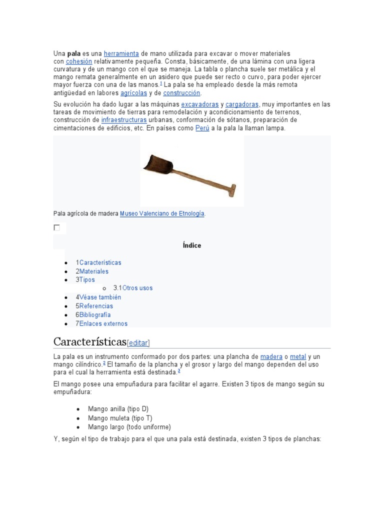 Qué Es Una Pala | PDF | Herramientas | Agricultura