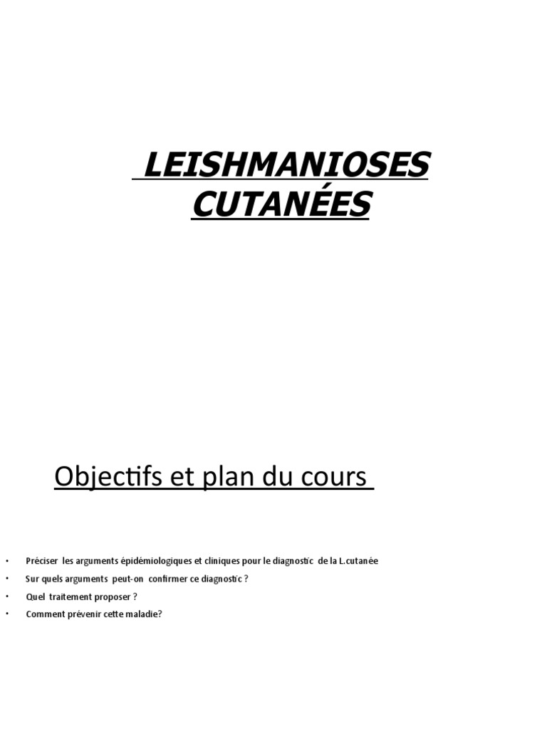 Leshmaniose Cutanée | PDF | Maladies animales | Dermatose