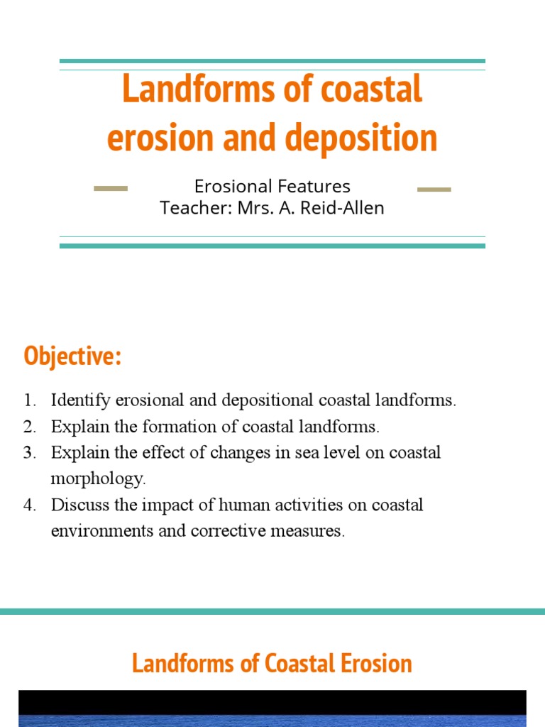 Landforms of Coastal Erosion and Deposition: Erosional Features Teacher ...