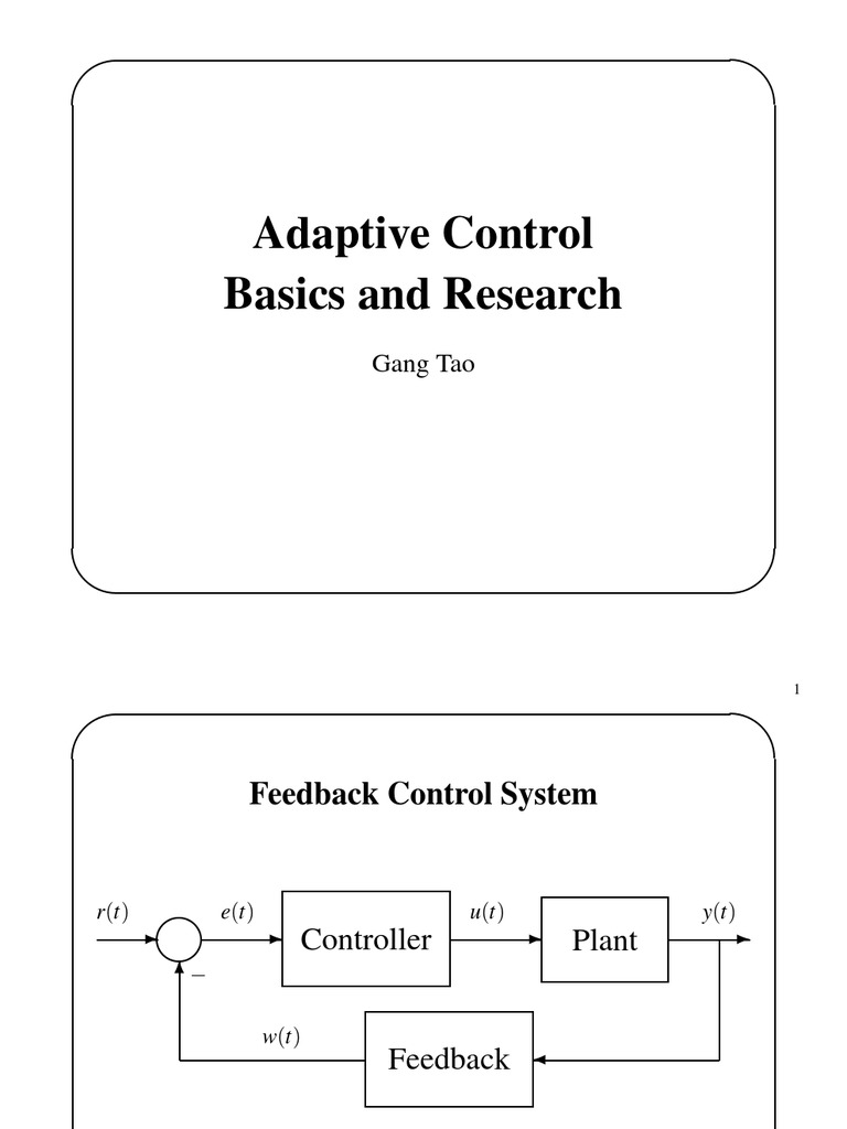 Adaptive Control Basics and Research: Gang Tao | PDF