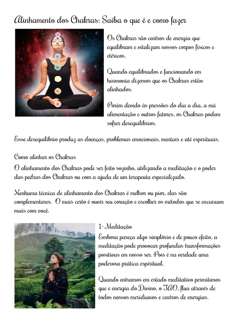 Alinhamento Dos Chakras - Saiba o Que É e Como Fazer | PDF | Chacra | Reiki