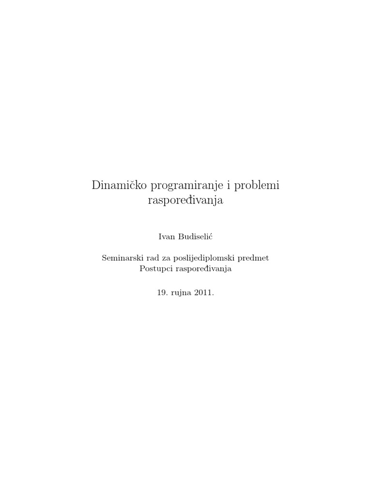 Budiselic Dinamicko Programiranje | PDF