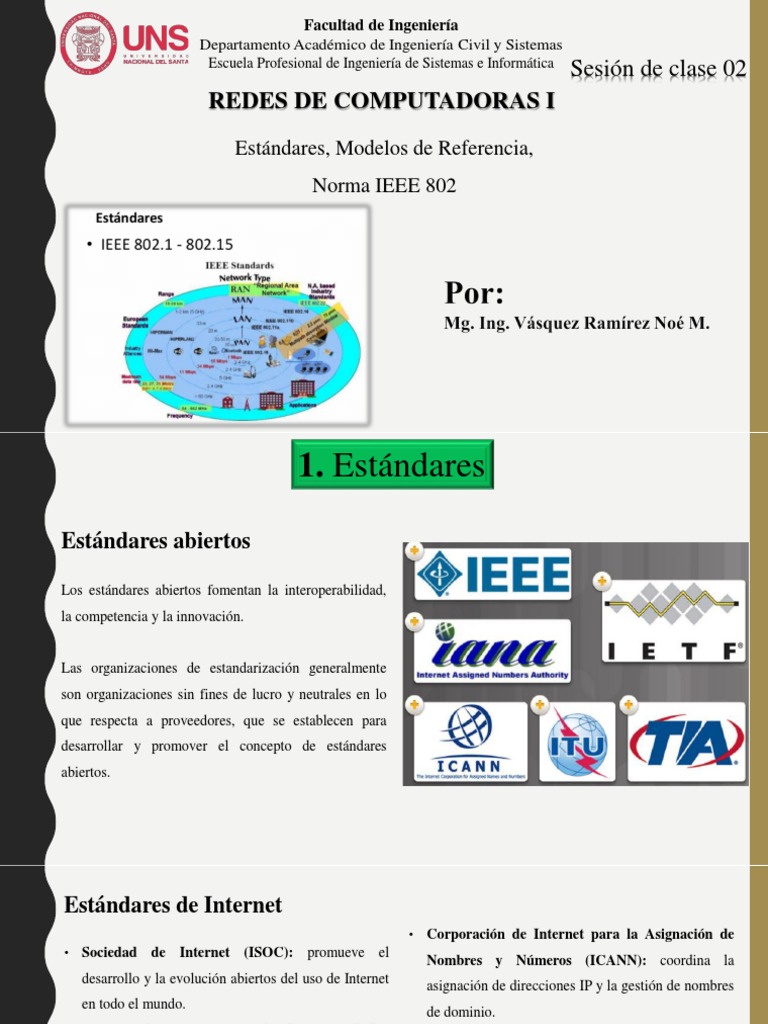 Sesión Teoría 02 - Estándares, Modelos de Referencia, Norma IEEE 802 ...
