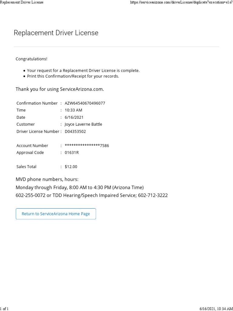 Replacement Driver License | PDF