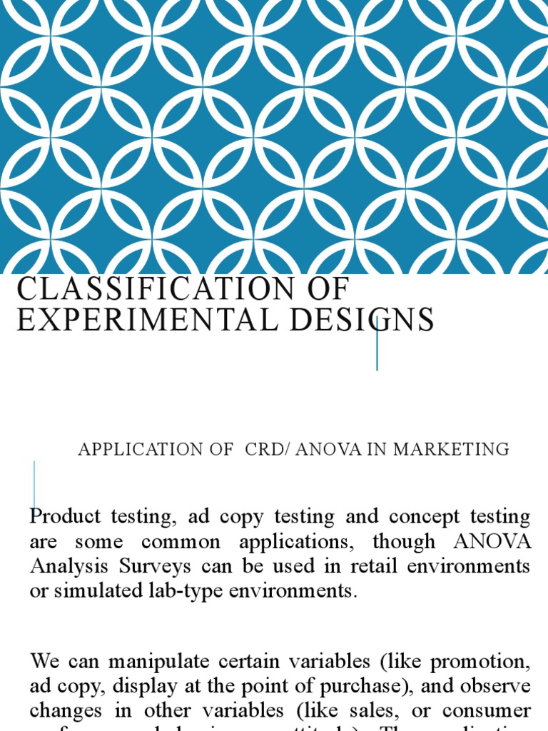 Classification of Experimental Designs | PDF | Analysis Of Variance | Null Hypothesis