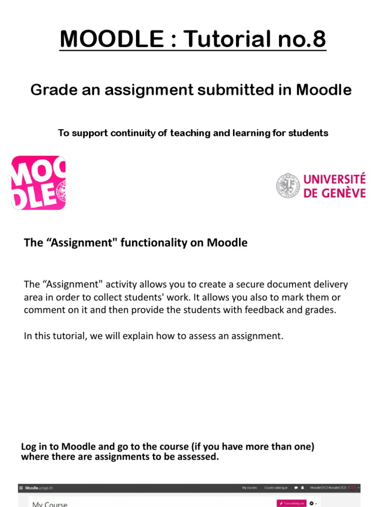 MOODLE: Tutorial No.8: Grade An Assignment Submitted in Moodle | PDF ...