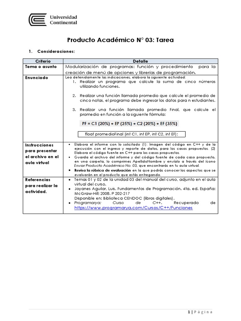 02_PA TAREA 03_Fundamentos de Programación | PDF | Algoritmos | C
