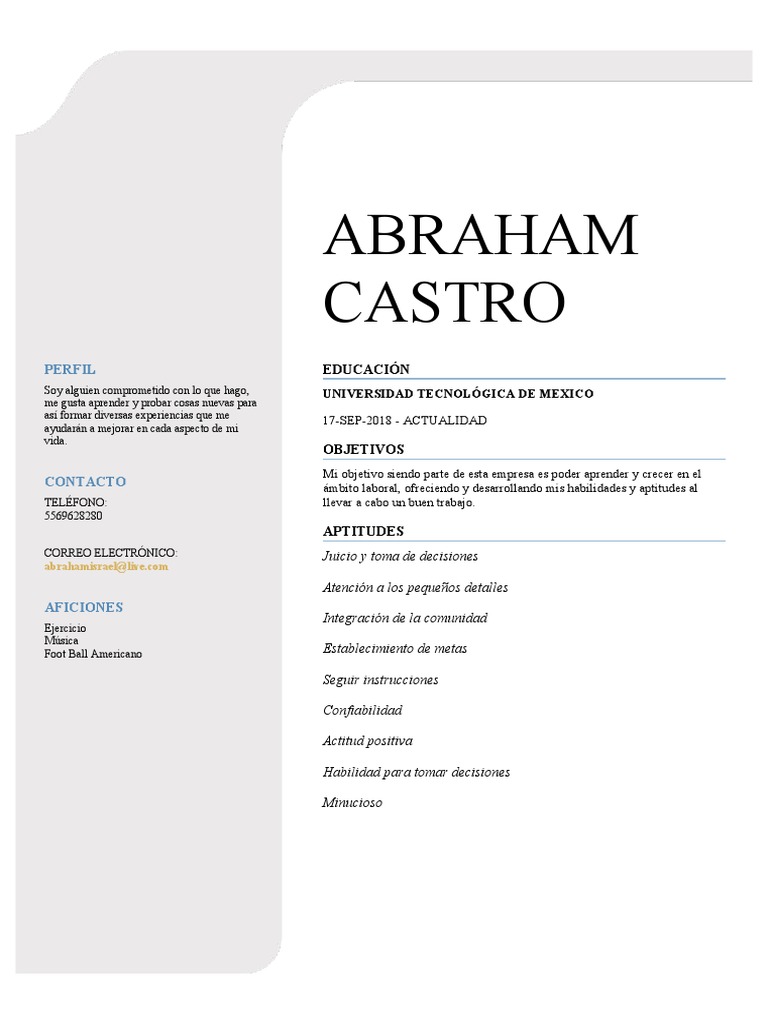CV Abraham | PDF