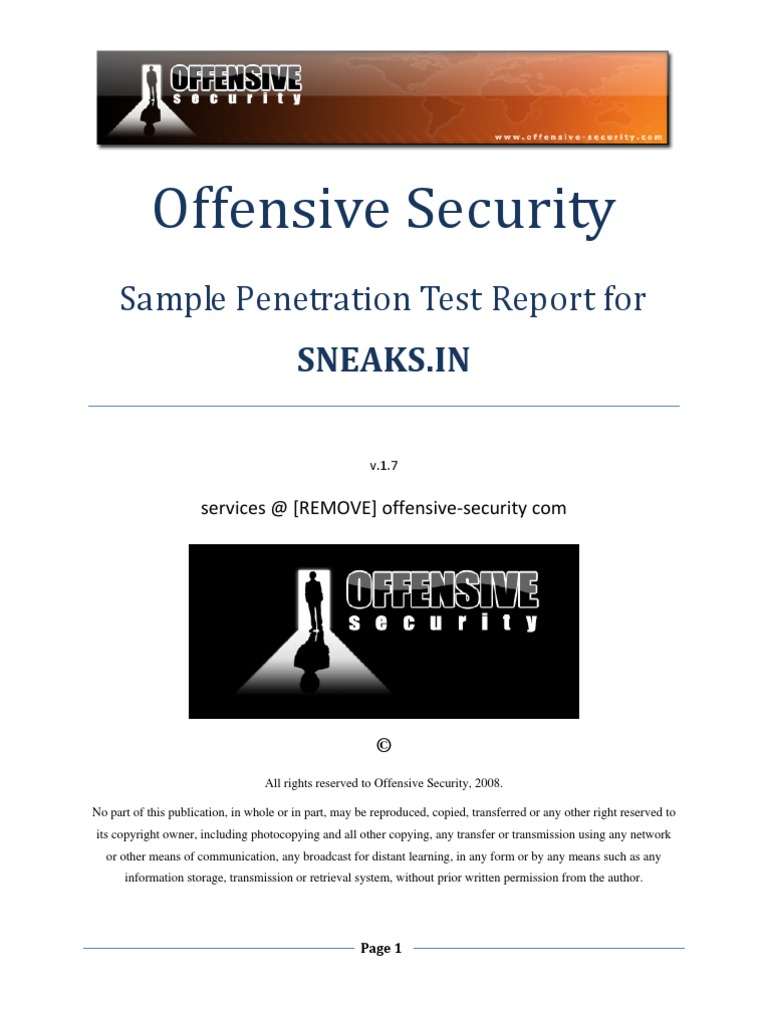 Offsec Sample Report | PDF | Information Security | Web Server