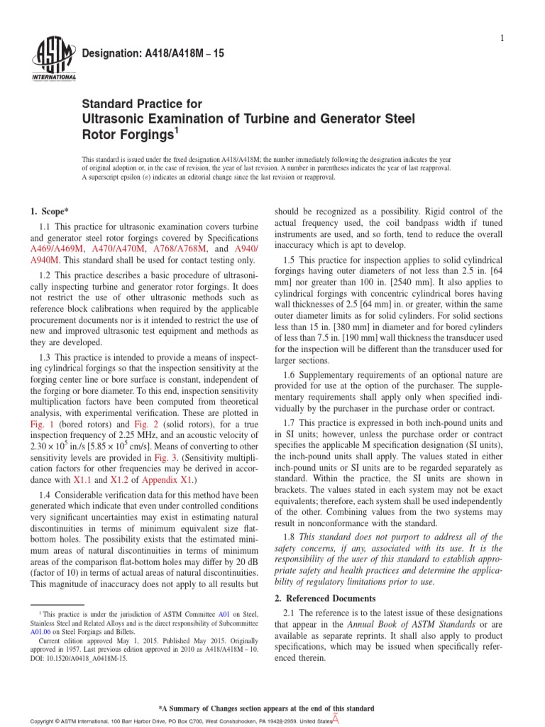 Astm A418 | PDF | Ultrasound | Calibration