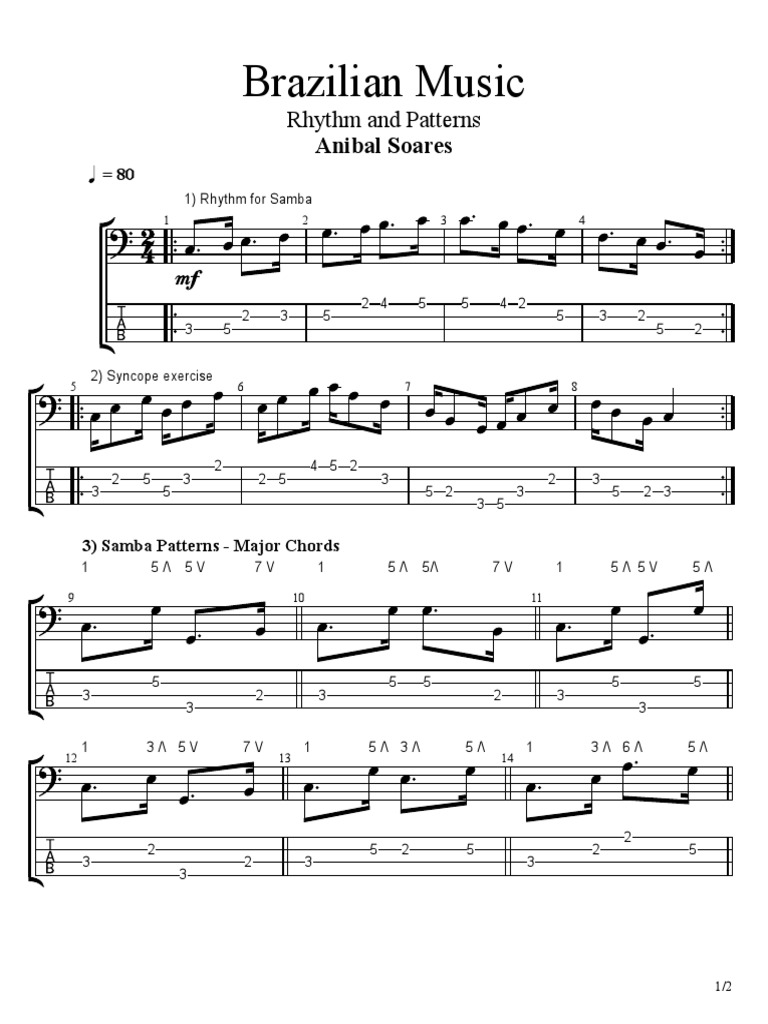 Brazilian Music - Rhythm and Patterns | PDF | Music Of The African ...